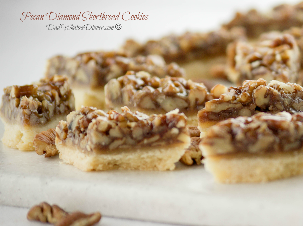 Pecan Diamond Shortbread Cookies - Dad Whats 4 Dinner