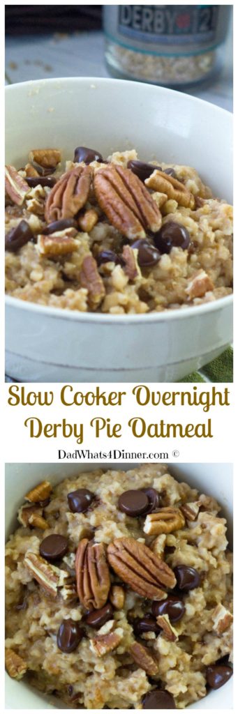 Slow Cooker Overnight Derby Pie Oatmeal Recipe - Dad Whats 4 Dinner