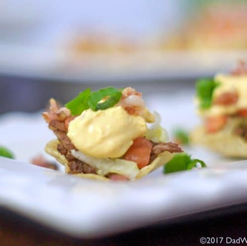 Mini Cheddar Bacon Cheeseburger Nachos - Dad Whats 4 Dinner